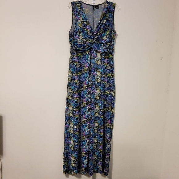 new directions | Dresses | New Directions Blue And Purple Floral Maxi ...
